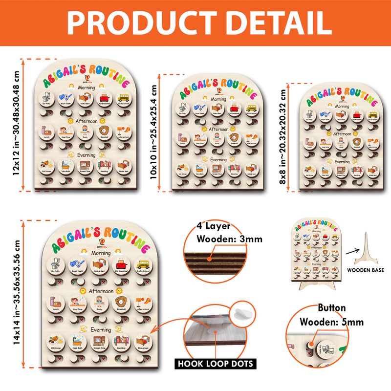 Interchangeable Daily Routine Chart - Home Decor | Printway.io